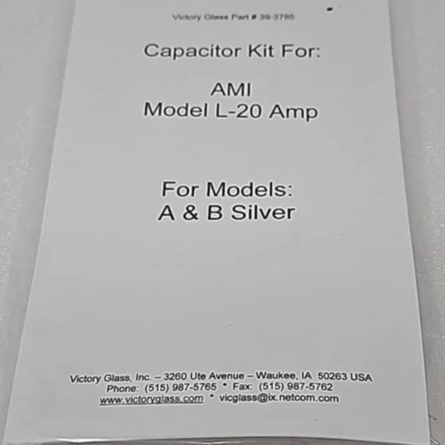 AMI Capacitor Kit (Models A & B) L-20 Amplifiers - Silver - Victory Glass