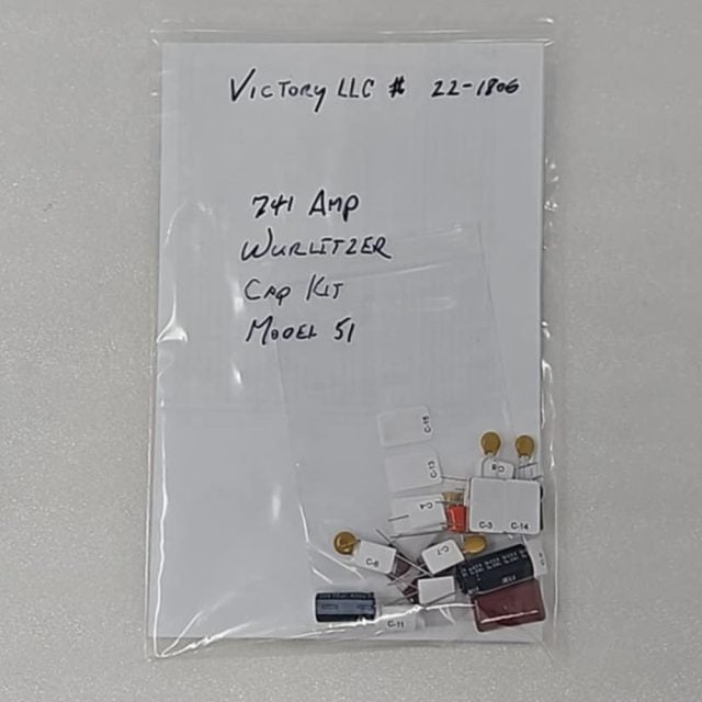 Wurlitzer 741 Amplifier (51) Capacitor Kit - Victory Glass