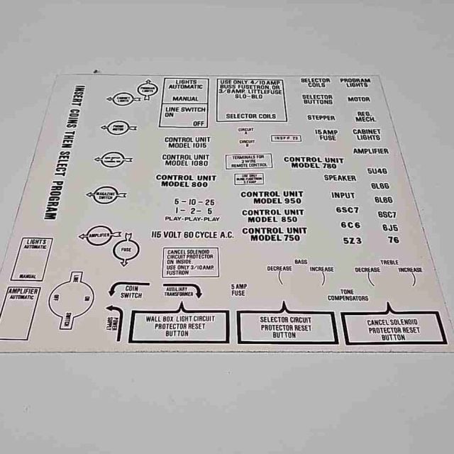 Wurlitzer Pre War Interior Decal - Victory Glass