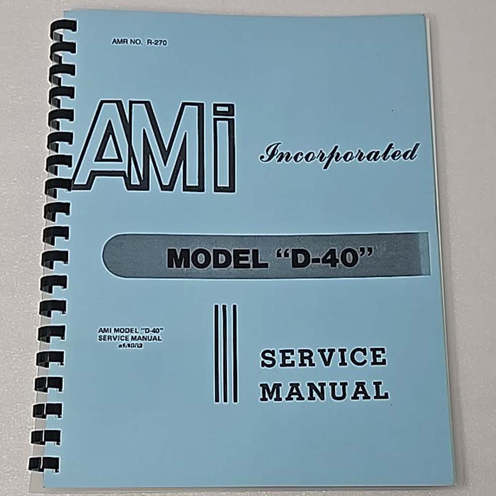 Rowe AMI D-40 Service and Parts Manual R-270 - Victory Glass