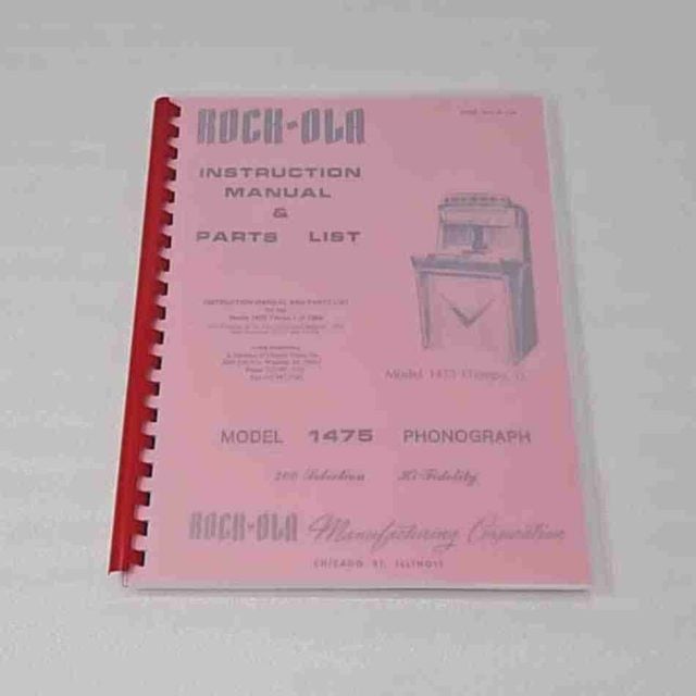 Rock-Ola 1475 Service and Parts Manual R-174 - Victory Glass